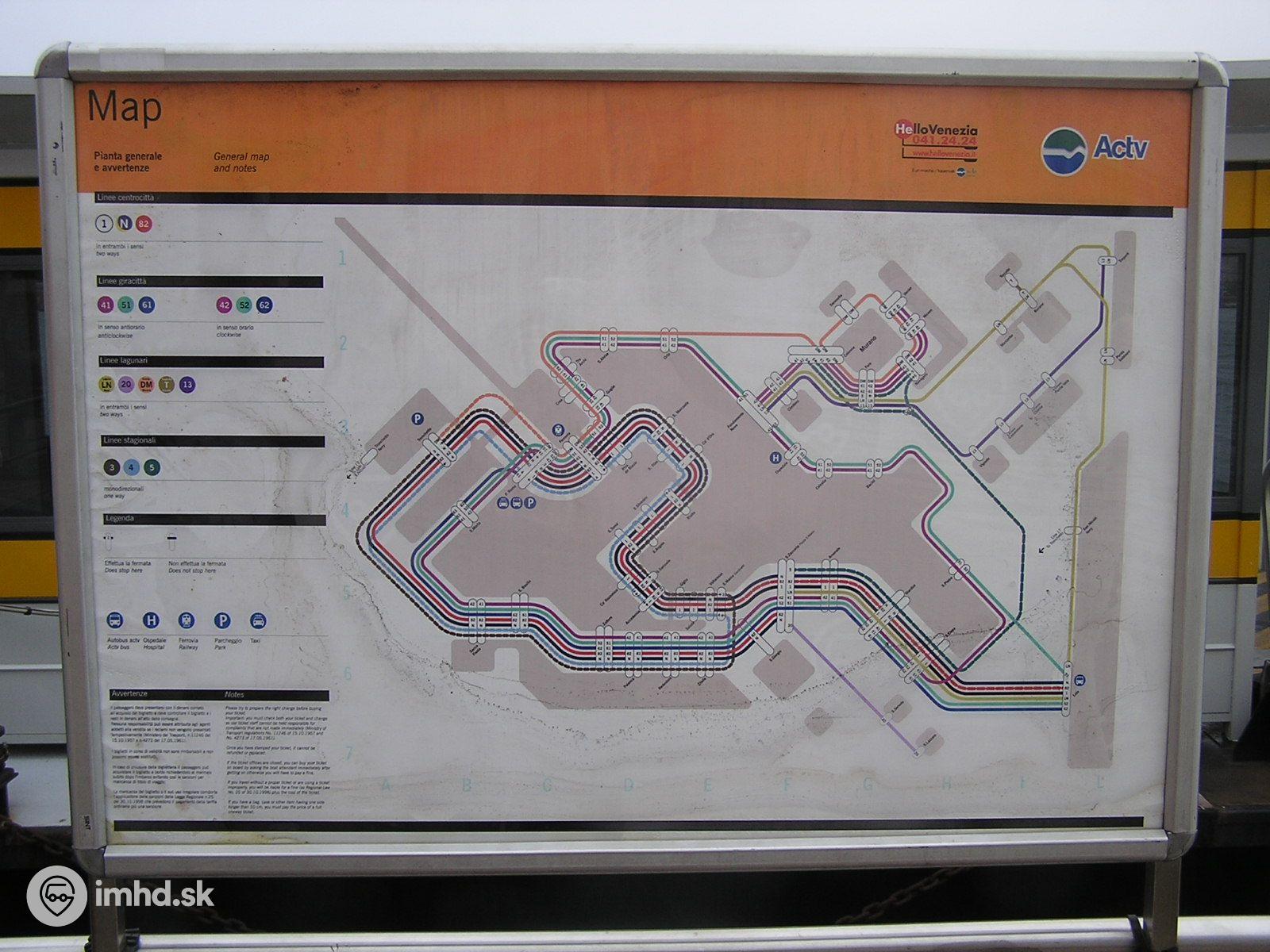 Mapa lodných liniek v Benátkach • imhd.sk Bratislava