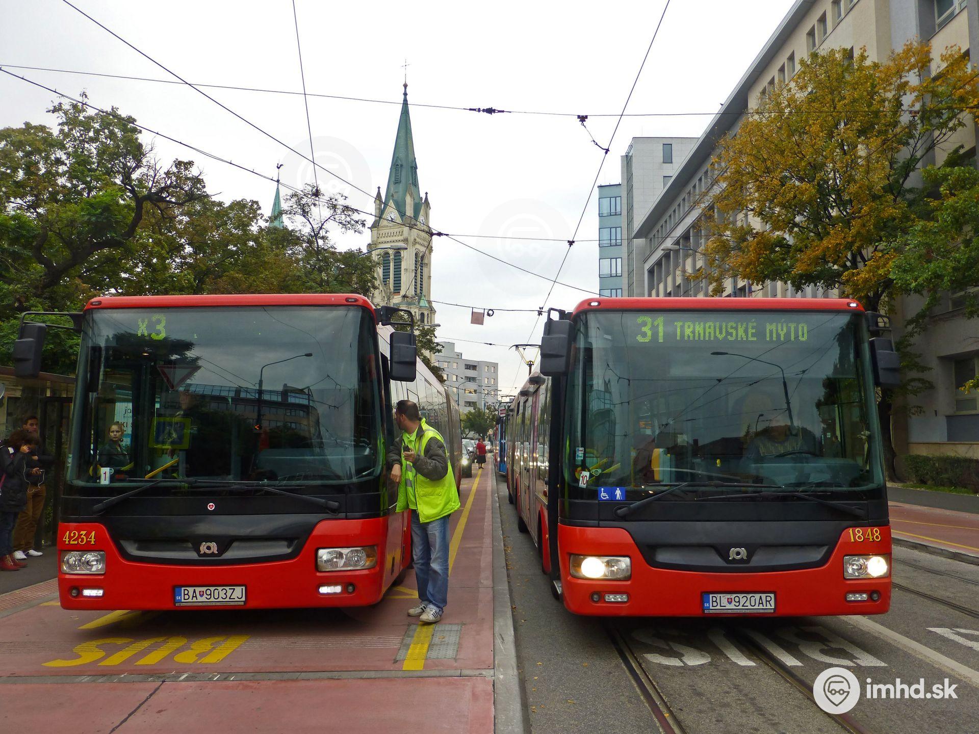 Výluka liniek 3 a 5 na Račianskej ulici (5th – 6 Aug 2017) • imhd.sk Bratislava
