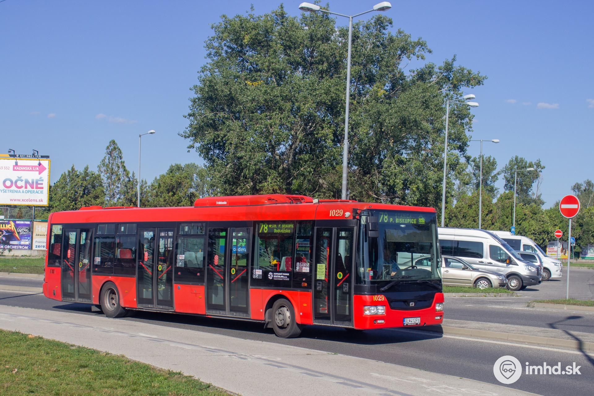 #1029 na skrátenom spoji linky 78 premávajúcom z Astronomickej do Podunajských Biskupíc • imhd ...