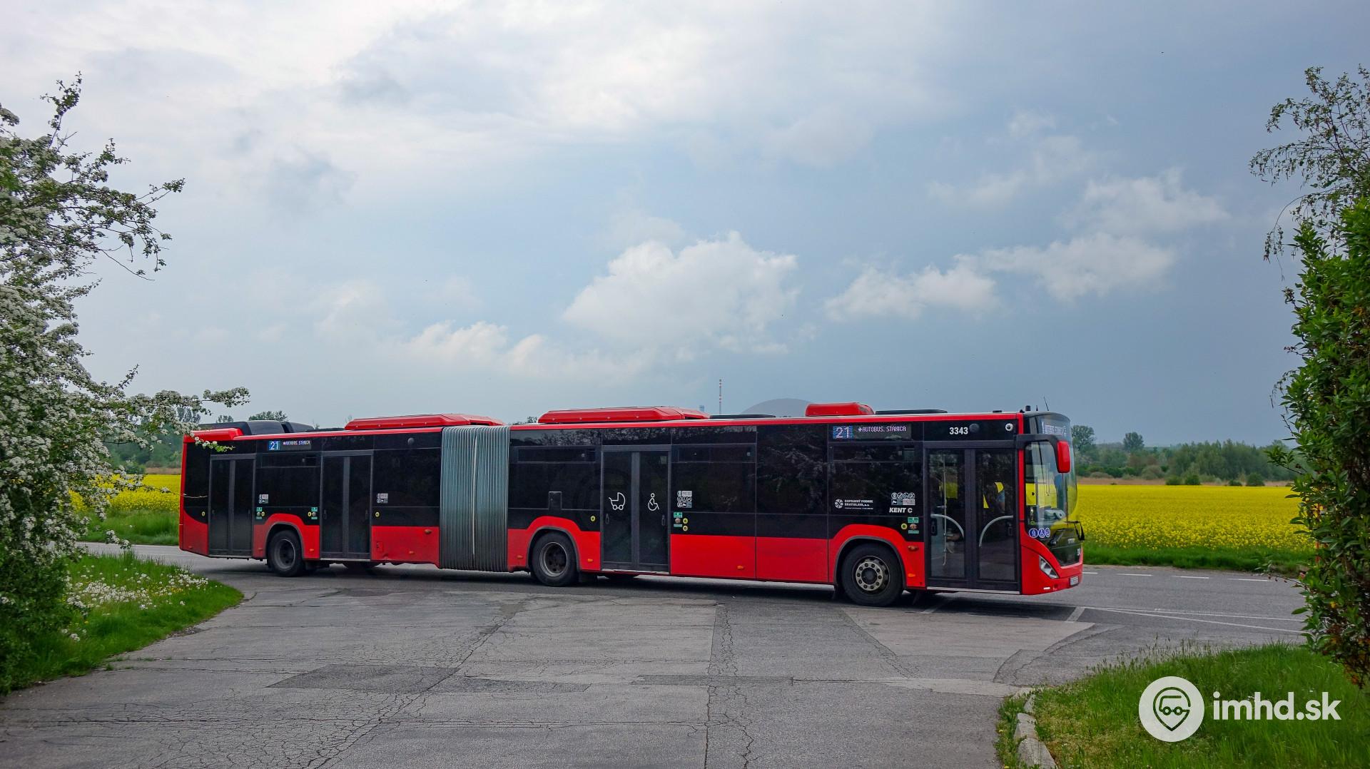 #3343, linka 21, Cesta do Devínskej Novej Vsi • imhd.sk Bratislava