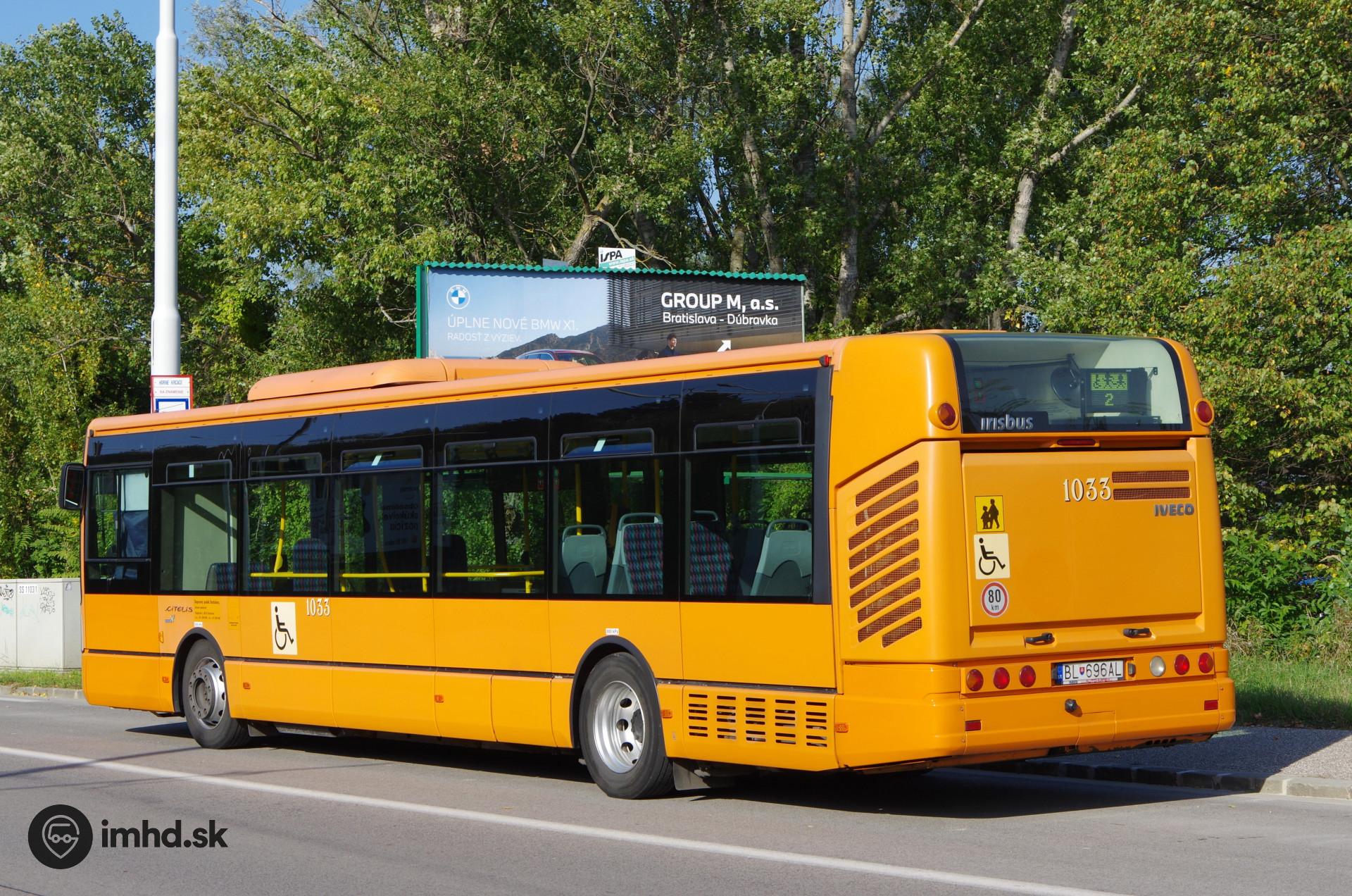 #1033, linka Školská linka 2, Ul. M. Sch. Trnavského, zastávka Horné Krčace • imhd.sk Bratislava