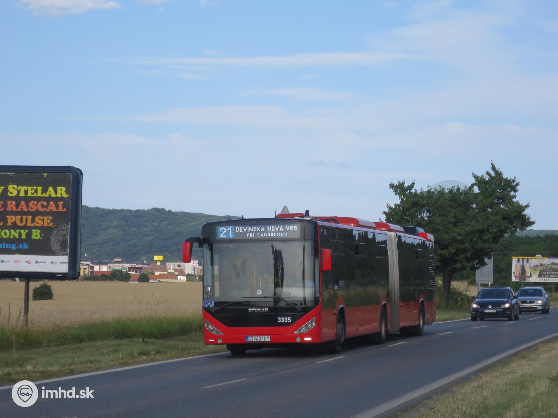 #3335, linka 21, Cesta do Devínskej Novej Vsi • imhd.sk Bratislava
