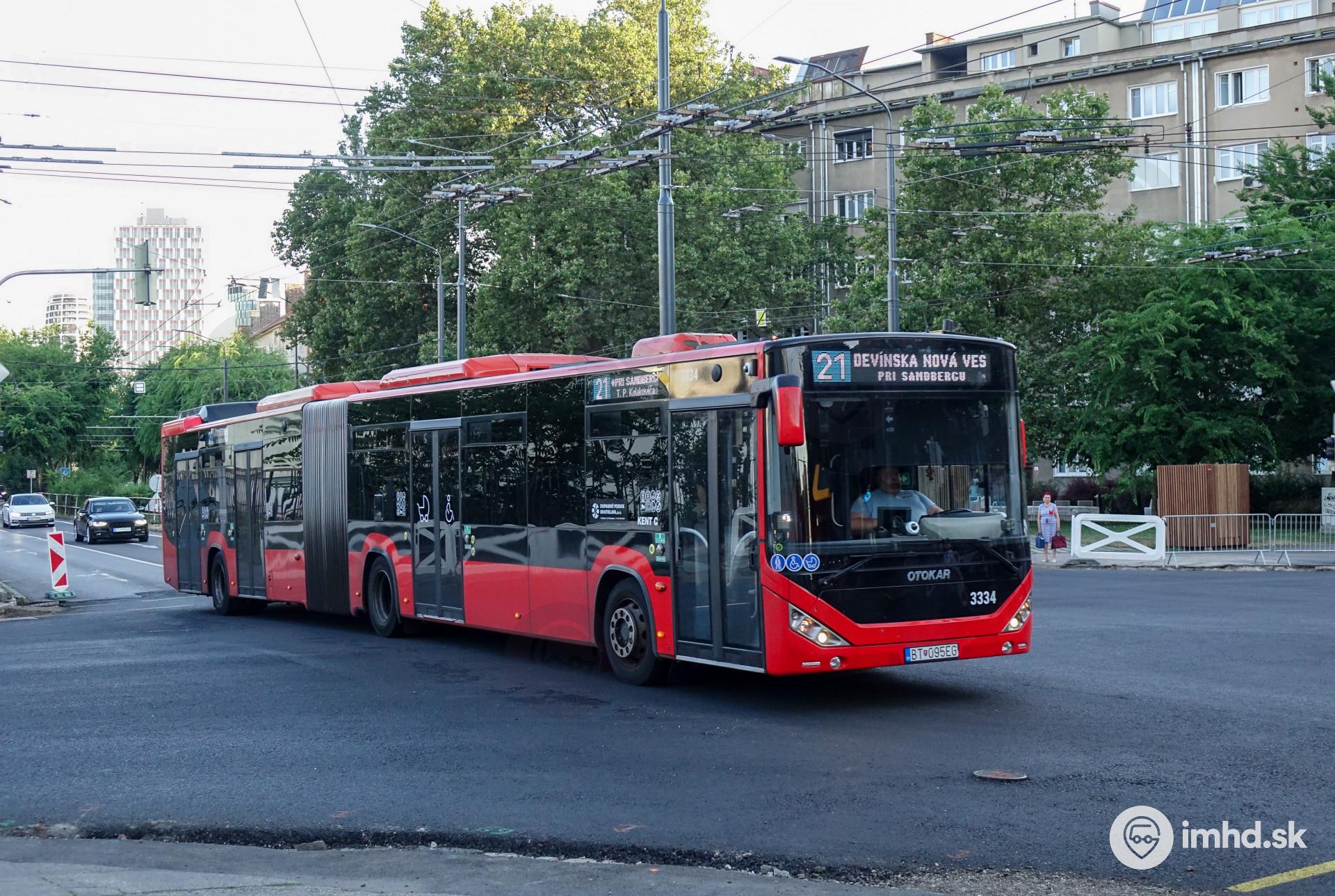 Otokar počas opravy križovatky Karadžičova - Záhradnícka • imhd.sk Bratislava
