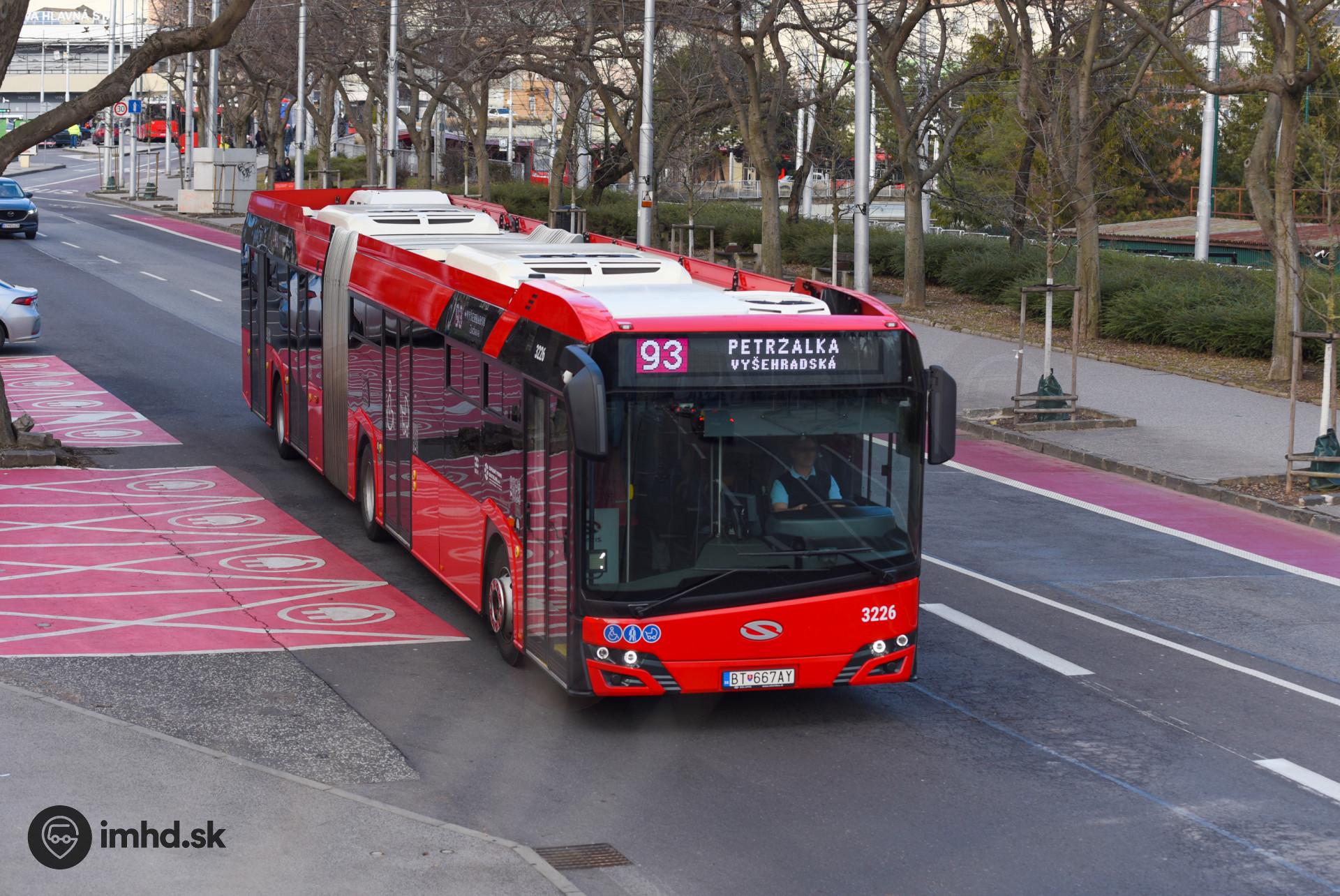 #3226 na rozšírenej Trnavskej ceste • imhd.sk Bratislava