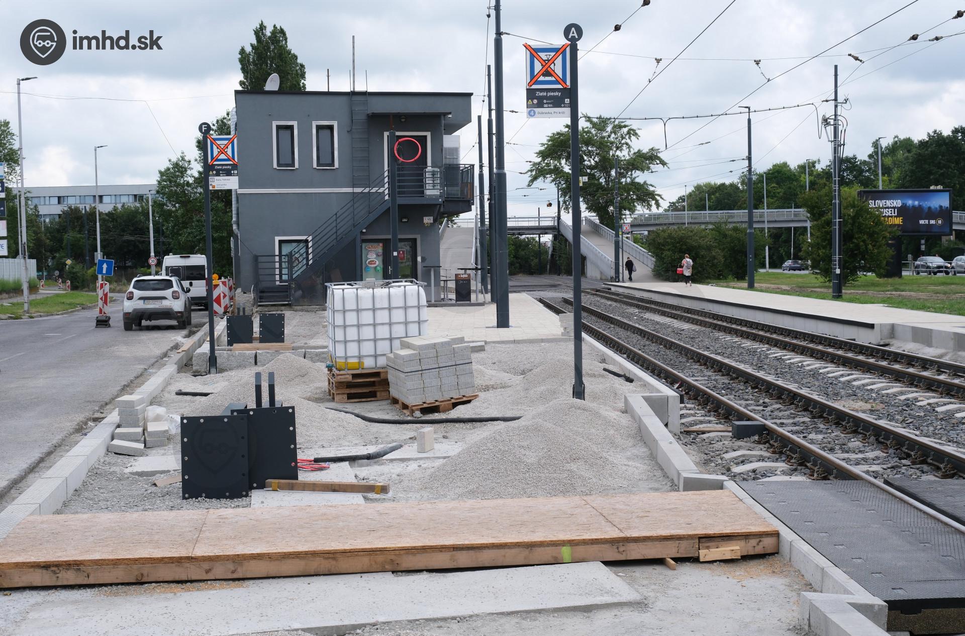 Konečná zastávka Zlaté piesky v procese finalizácie • imhd.sk Bratislava