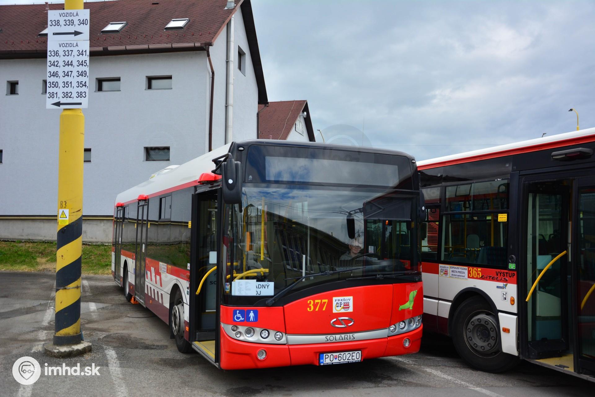 #377, linka 8, Ul. Armádneho generála Svobodu • imhd.sk Prešov